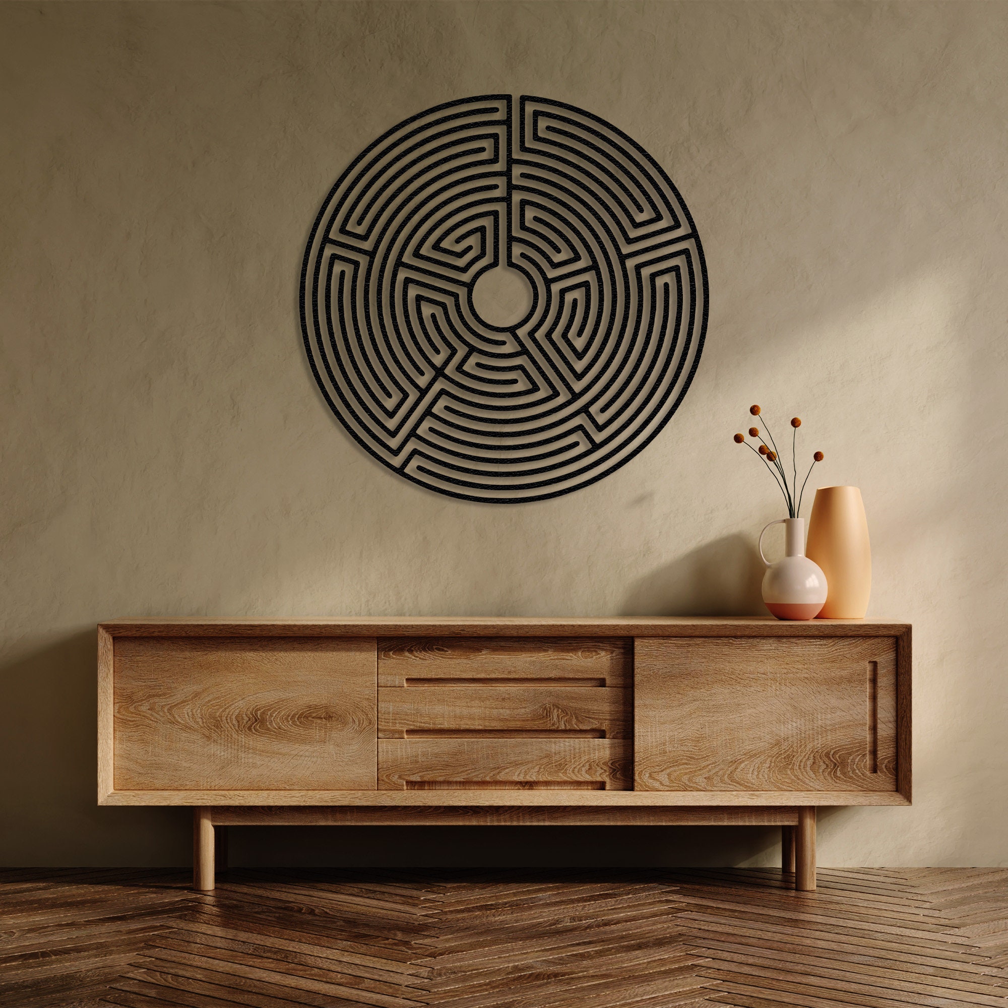 Labyrinth Metal Wall Decor Big Maze Art Unique Wall Decor - Etsy