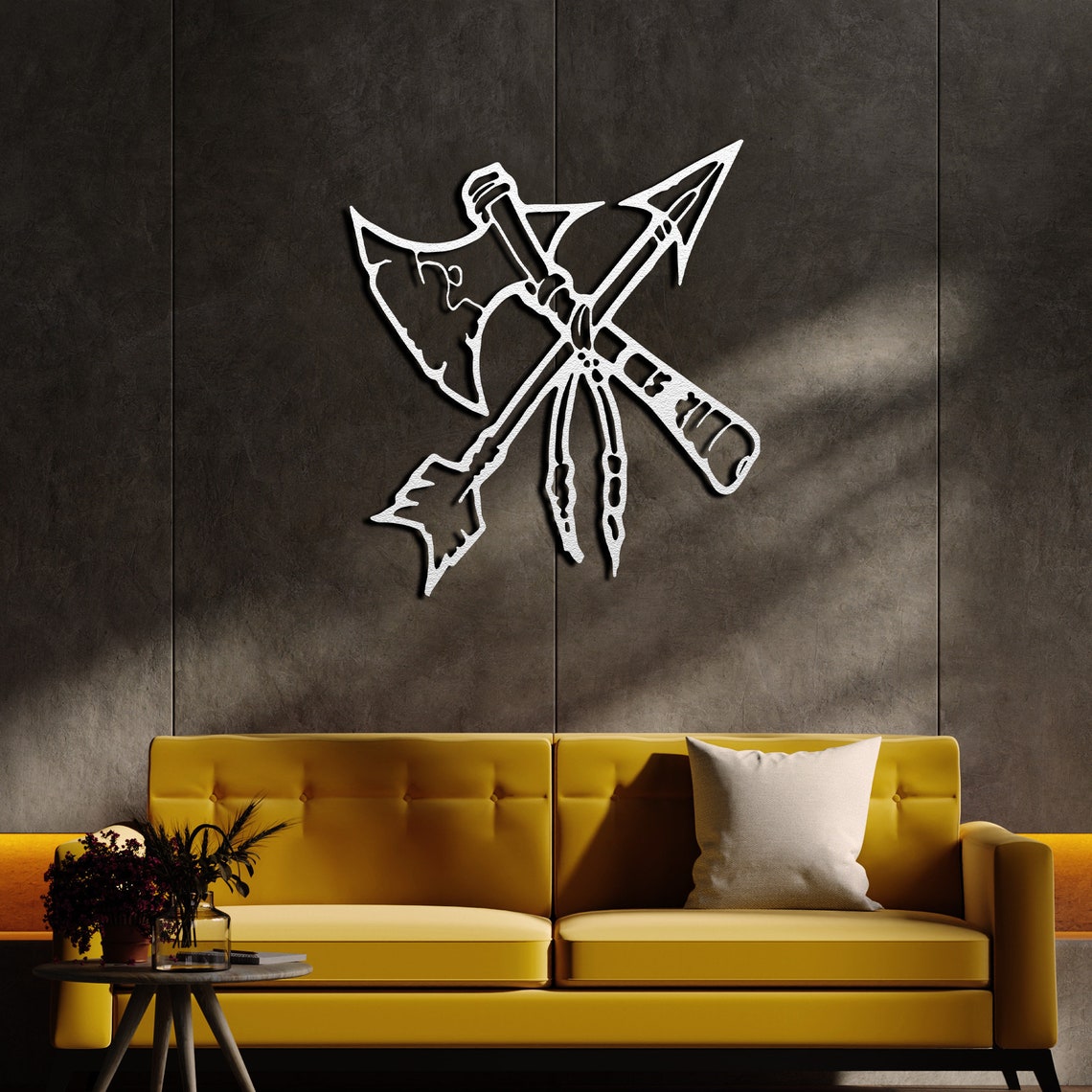 Battle Axe Arrow Decor Metal Wall Art American Indian Decor - Etsy