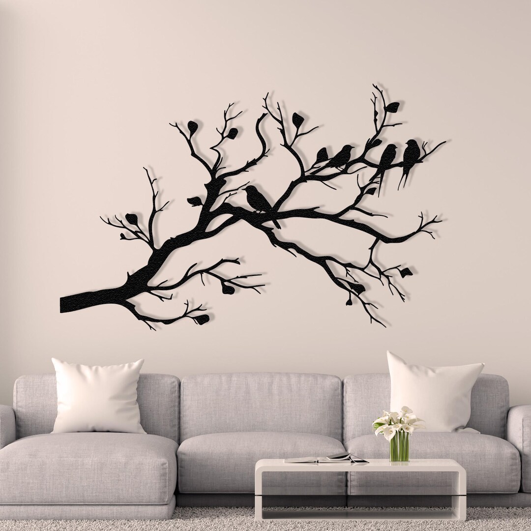 Tree Branch Metal Wall Art Wall Hangings Tree Branch Art Bird Art Tree ...