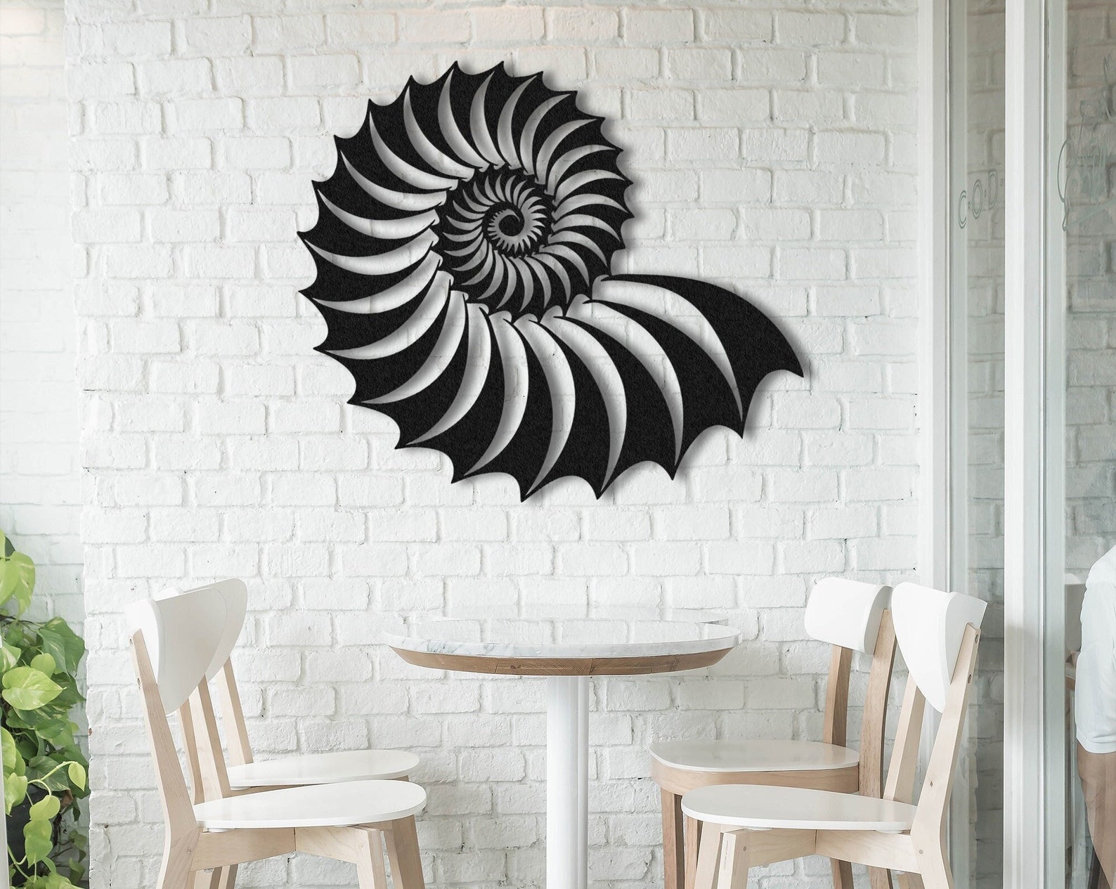 Large Sea Snail Decoration Big Seashell Decor Golden Ratio Metal Wall ...