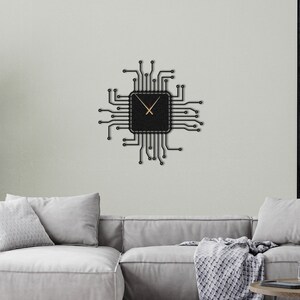 Circuit Board Digital Art Metal Wall Clock Wall Art Modern Decor ...