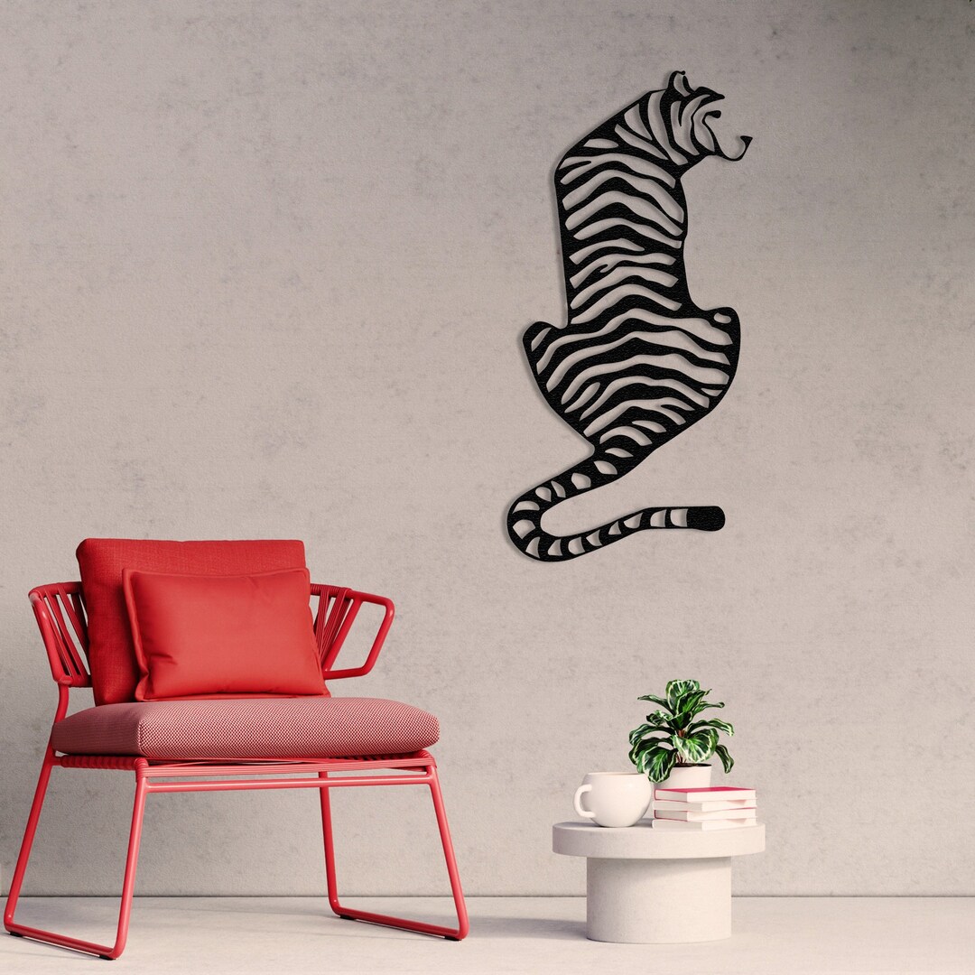 Tiger Metal Wall Decor Animal Art Wild Nature Striped Tiger Decor ...