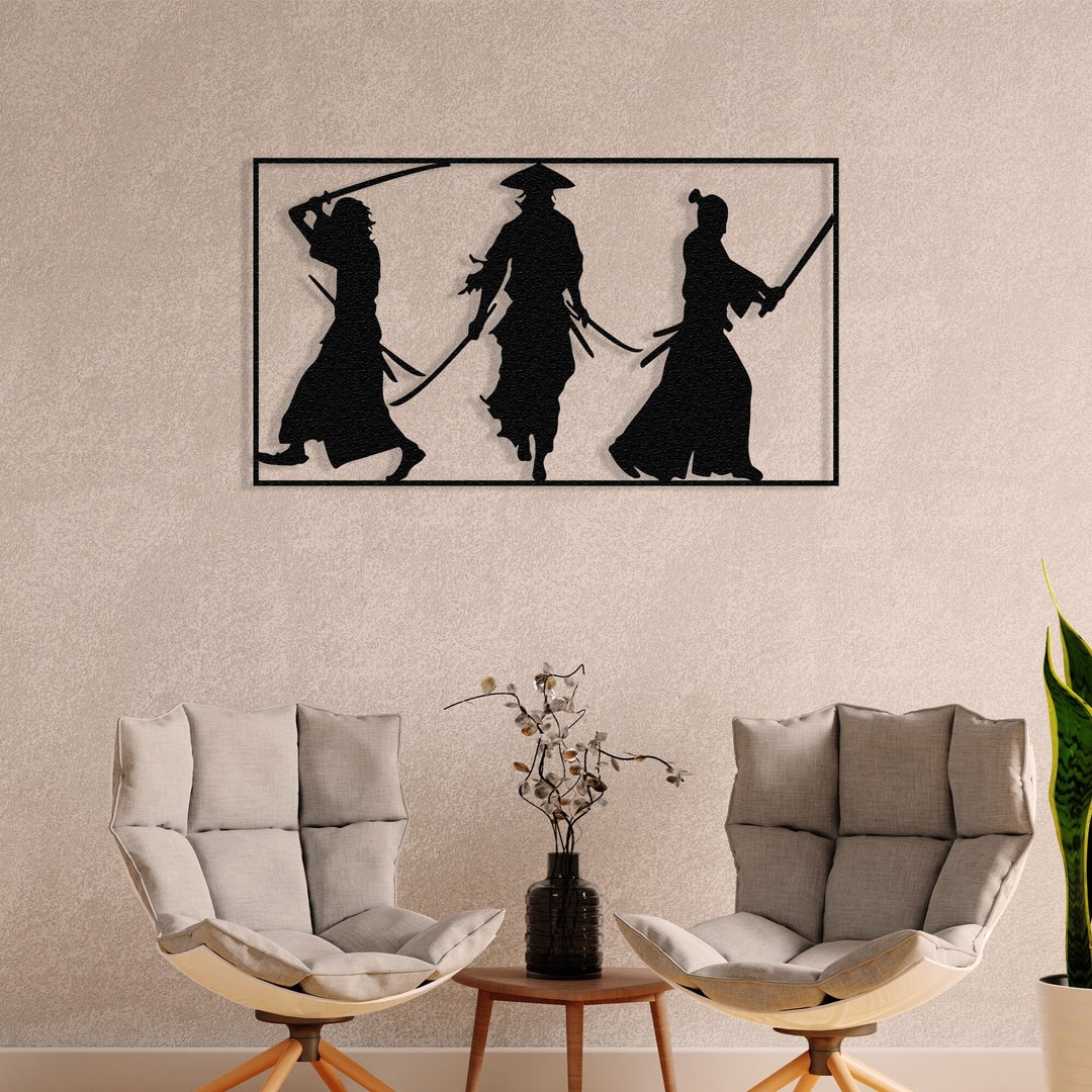 Samurai Wall Art Game Room Decor Man Cave Wall Art Gamer Gift Samurai ...