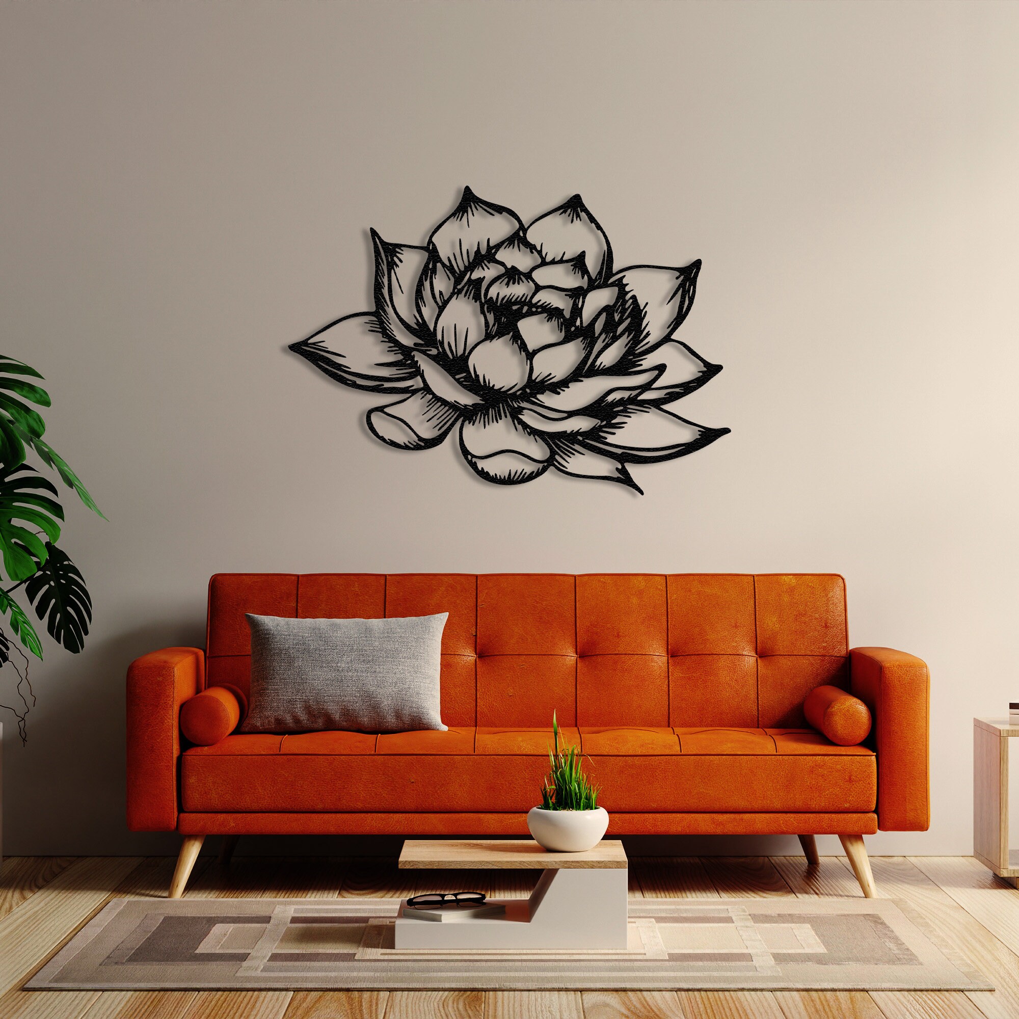 Lotus Flower Decor Metal Wall Art Lotus Flower Hangings Floral - Etsy