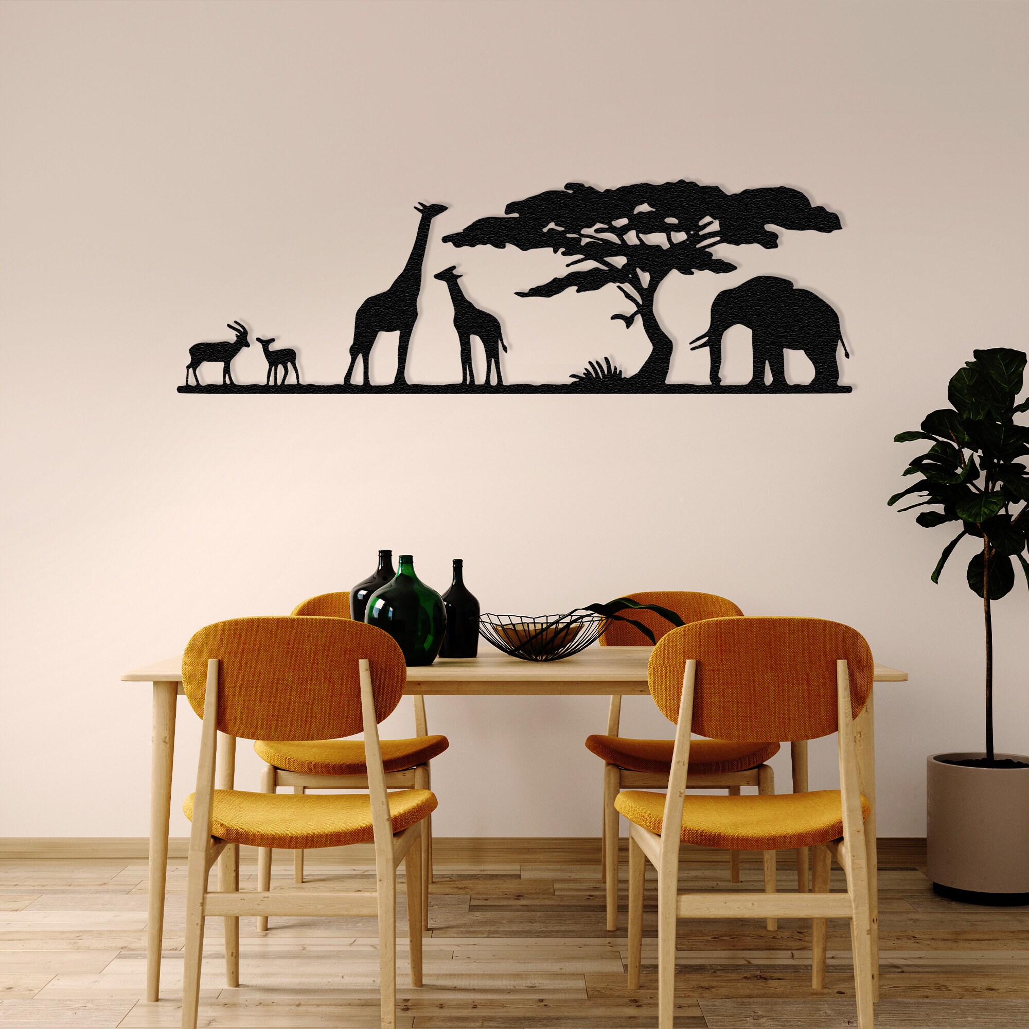 Safari Nursery Decor African Wall Art Metal Wild Animal Family Decor ...