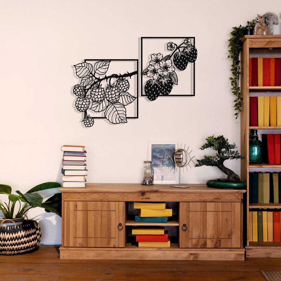 Strawberry Blackberry Decor Metal Wall Art Kitchen Decor Home Design ...