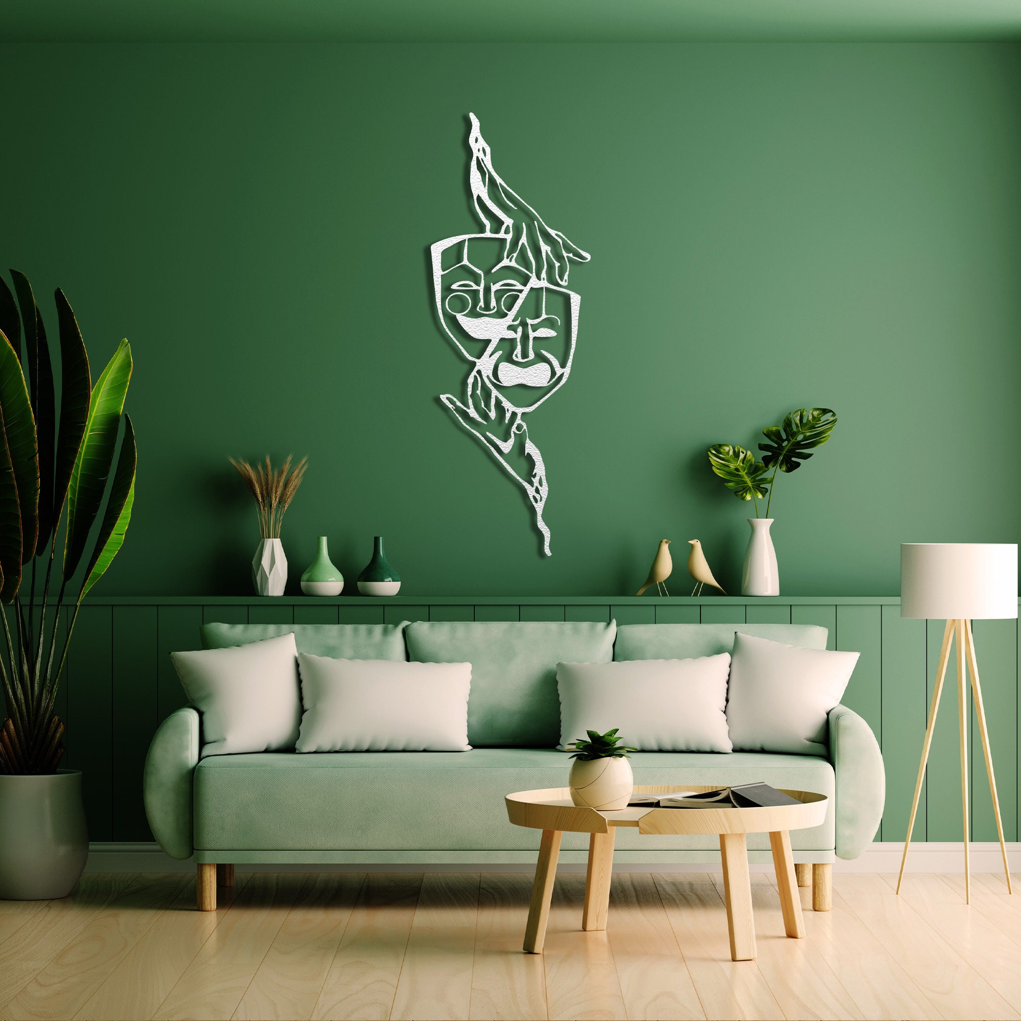 Dual Mask Art Theater Metal Wall Art Masks Laugh Cry Decor Drama Masks ...