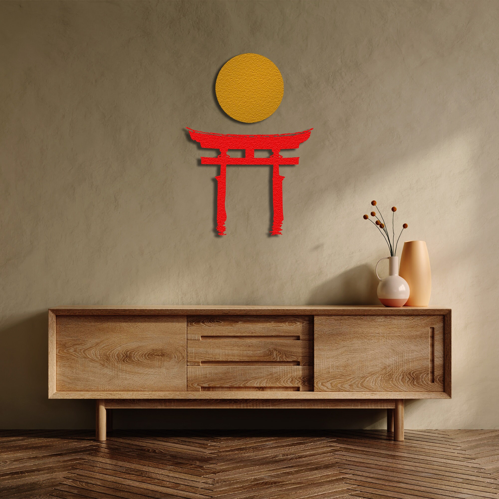 Torii Gate Decor Metal Wall Art Japanese Art Home Decor Torii Silhuette ...