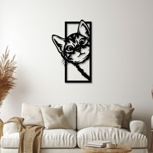 Metal Cat Wall Art Cats Decor Cat Lover Gift Hangings Living Room Decor ...