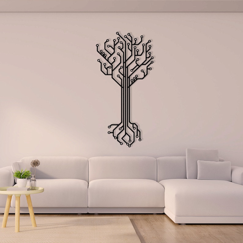Circuit Board Tree Art Metal Wall Art Technological Art Abstract Tech ...