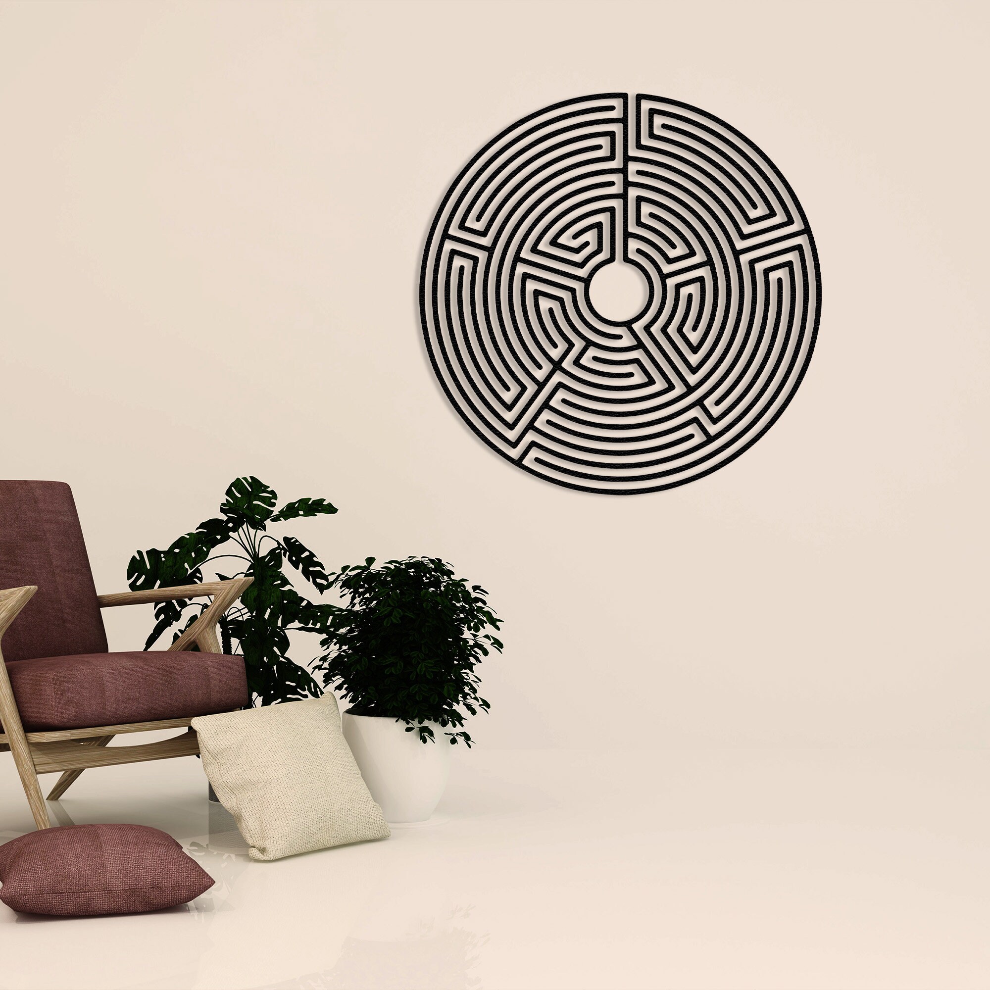 Labyrinth Metal Wall Decor Big Maze Art Unique Wall Decor - Etsy