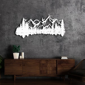 Mountain Art Mountain Forest Metal Wall Decor Metal Wall Art Extra ...
