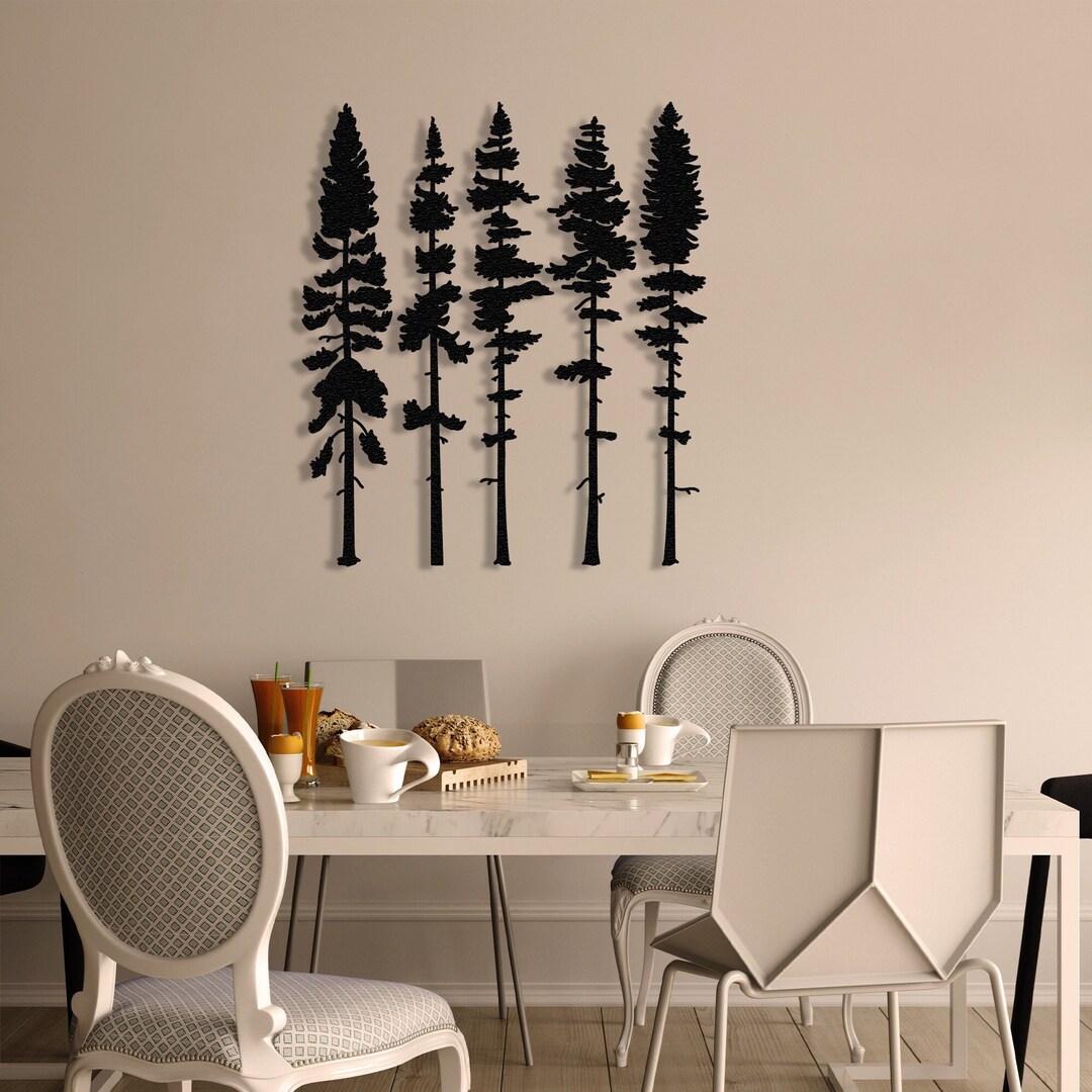 Pine Tree Metal Wall Art Tree Decor Wall Hanging Forest Wall Art Trees ...
