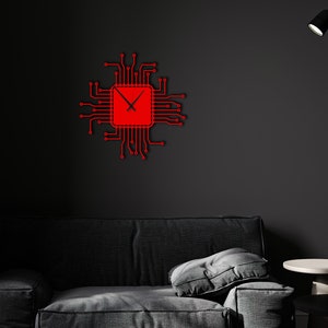 Circuit Board Digital Art Metal Wall Clock Wall Art Modern Decor ...