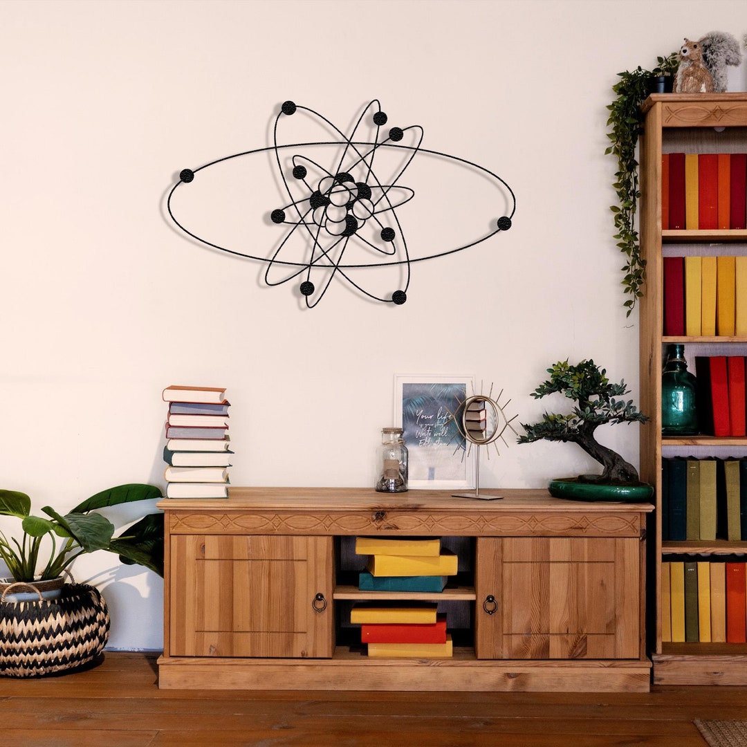 Science Gifts Physics Art Atom Decor Metal Wall Art Chemical Decor Dorm ...