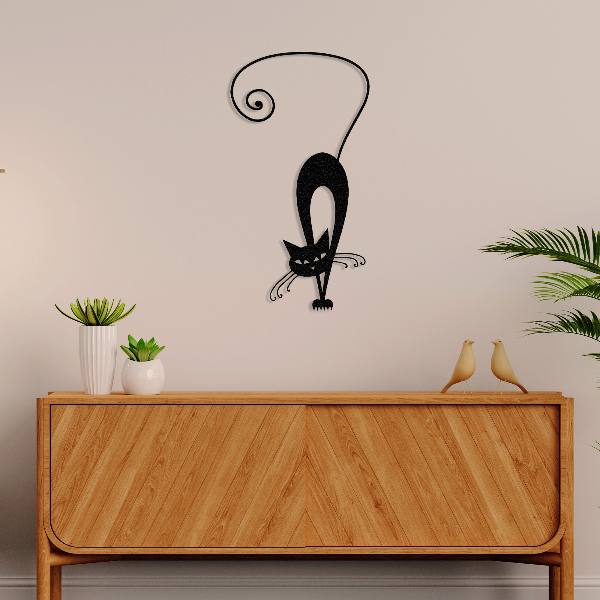 Angry Cat Metal Wall Art Line Decor Cat Lover Gift Metal Sign - Etsy