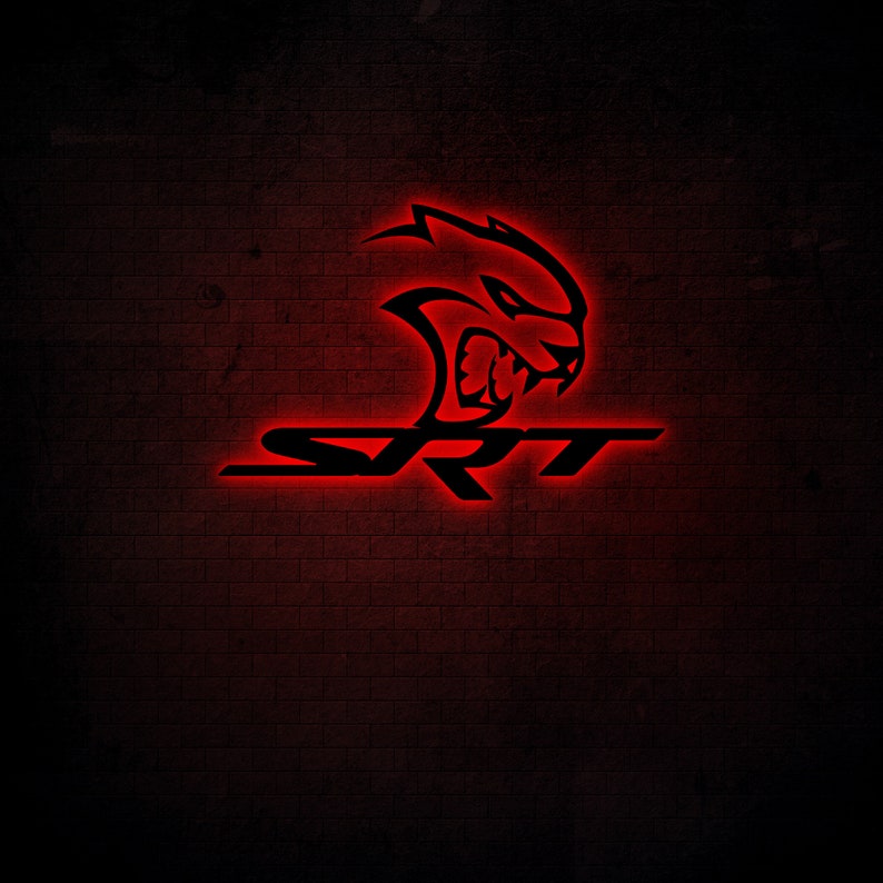 SRT Hellcat Metal Led Sign Metal Wall Art Dodge Challanger Car Decor ...