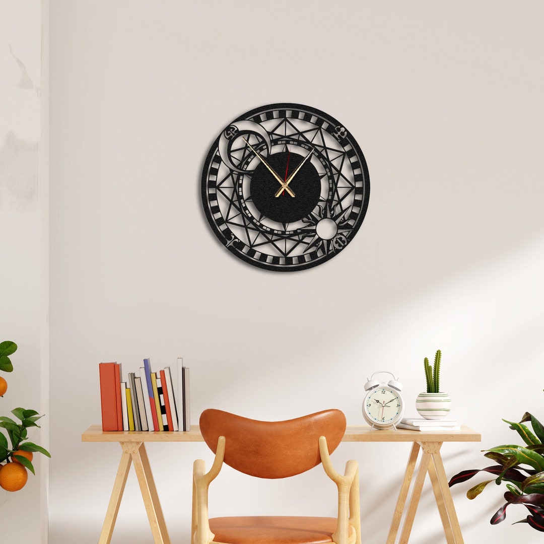 Lunar Sundial Decor Modern Clock Art Metal Wall Clock Wall Art ...