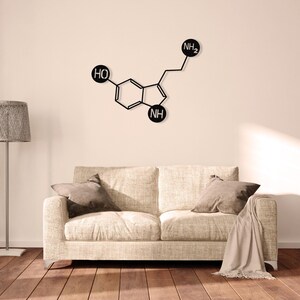 Serotonin Decor Wall Art Metal Wall Art Chemistry Gift Room Decor for ...