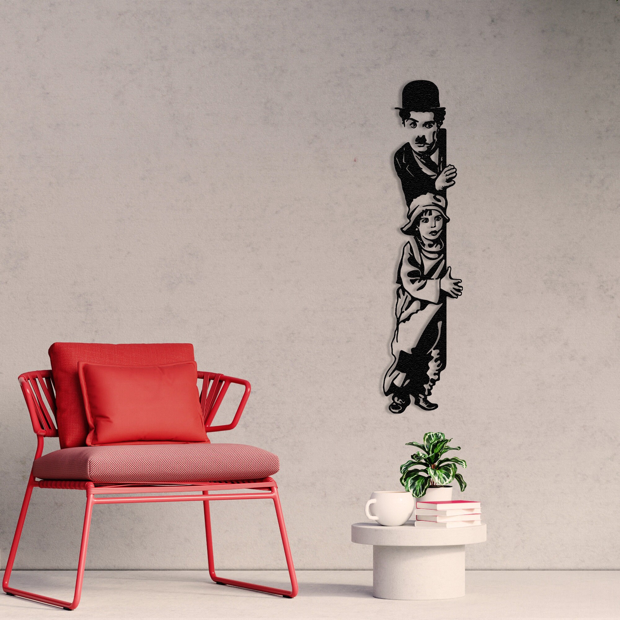 Charlie Chaplin Wall Art Metal Wall Art the Tramp Charlot Şarlo Decor ...