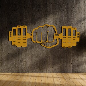 Gym Gifts Gym Sign Dumbbell Decor Metal Wall Art Motivational Wall Art ...