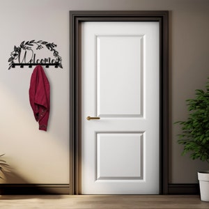 Metal Coat Rack Welcome Sign Welcome Home Art Clothing Rack Coat Hanger ...