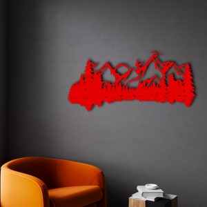 Mountain Art Mountain Forest Metal Wall Decor Metal Wall Art Extra ...