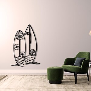 Surf Decor Metal Wall Art Sea Decor Surfing Boards Art Ocean Adventure ...