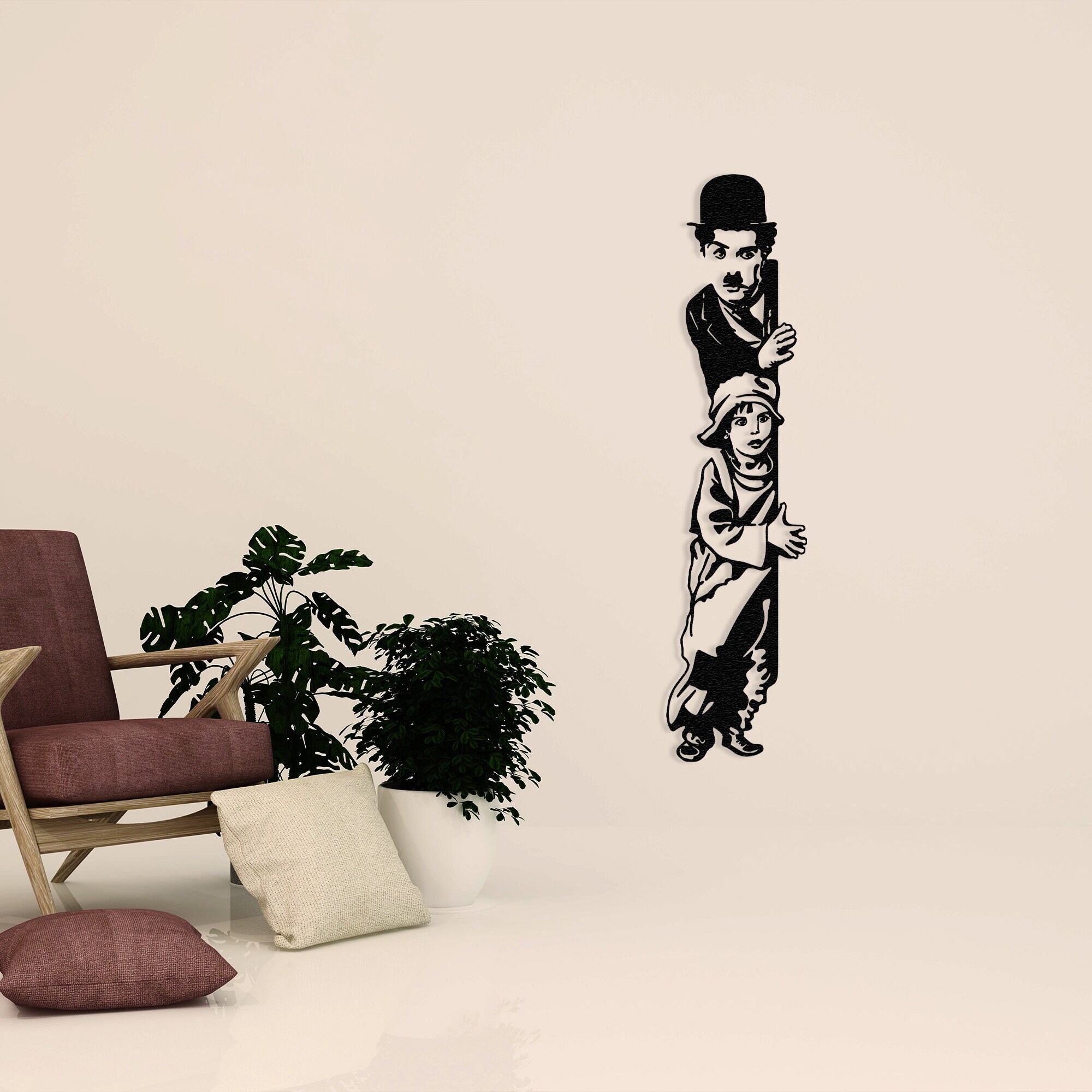 Charlie Chaplin Wall Art Metal Wall Art the Tramp Charlot Şarlo Decor ...