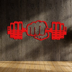 Gym Gifts Gym Sign Dumbbell Decor Metal Wall Art Motivational Wall Art ...