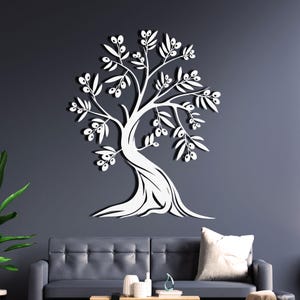 Olive Tree Tree of Life Metal Wall Art Tree Decor Extra Large Metal ...