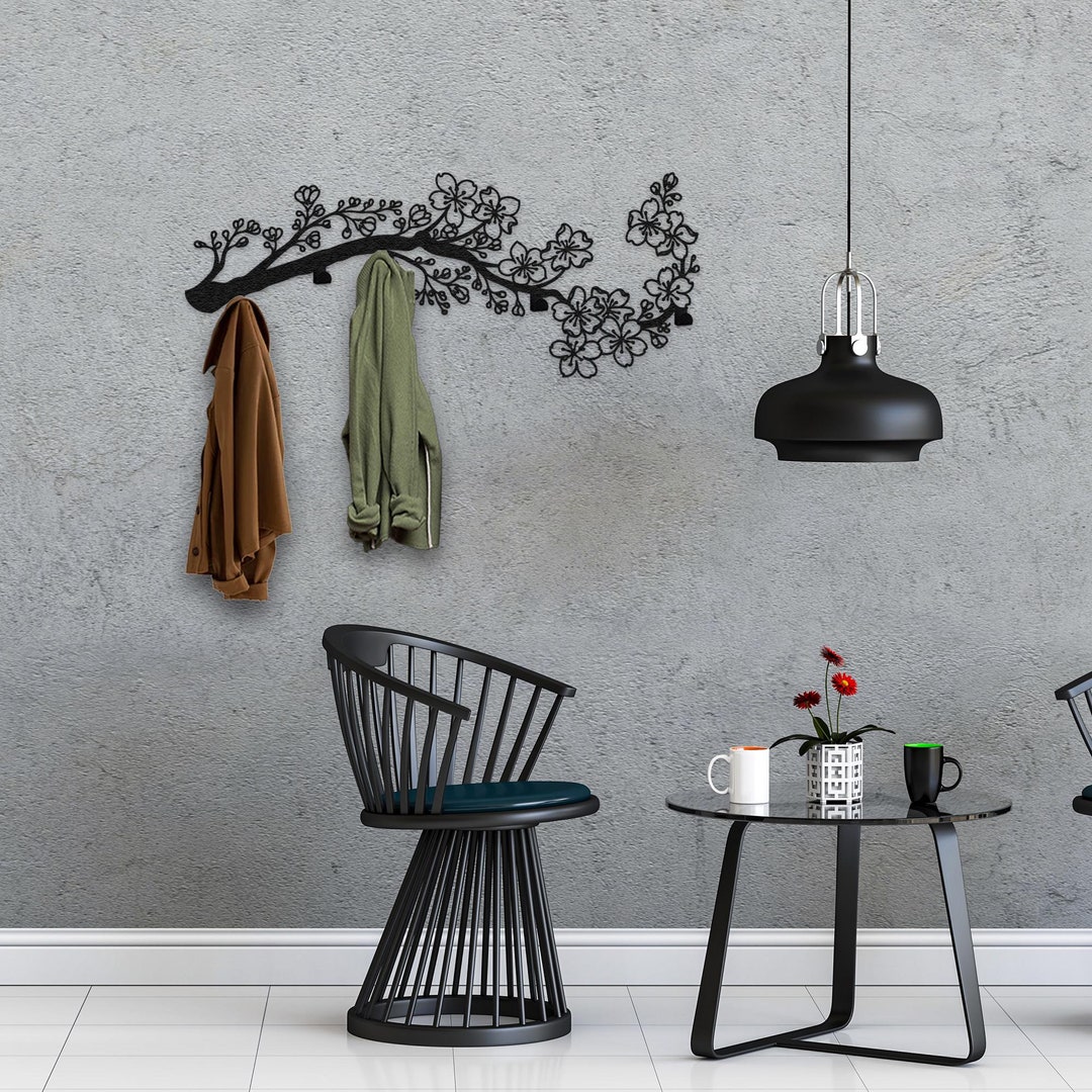 Modern Wall Coat Rack, İron Coat Rack, Metal Wall Art, Wall Coat Rack ...