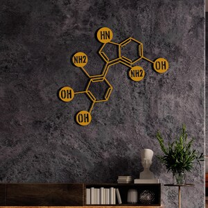 Dopamine and Serotonin Decor Wall Art Metal Wall Art Chemistry Gift ...