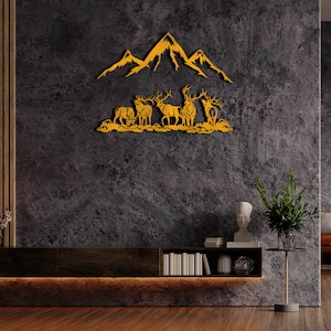 Mountain and Forest Metal Wall Decor Hill and Trees Metal Wall Art ...
