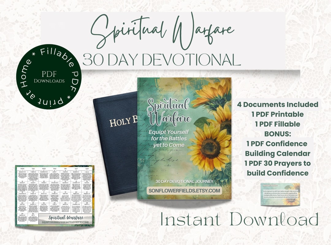 Spiritual Warfare Printable and Fillable PDF Devotional Journal for ...