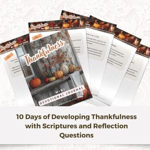 Thankfulness Printable and Fillable PDF Mini Devotional Journal, 10 ...