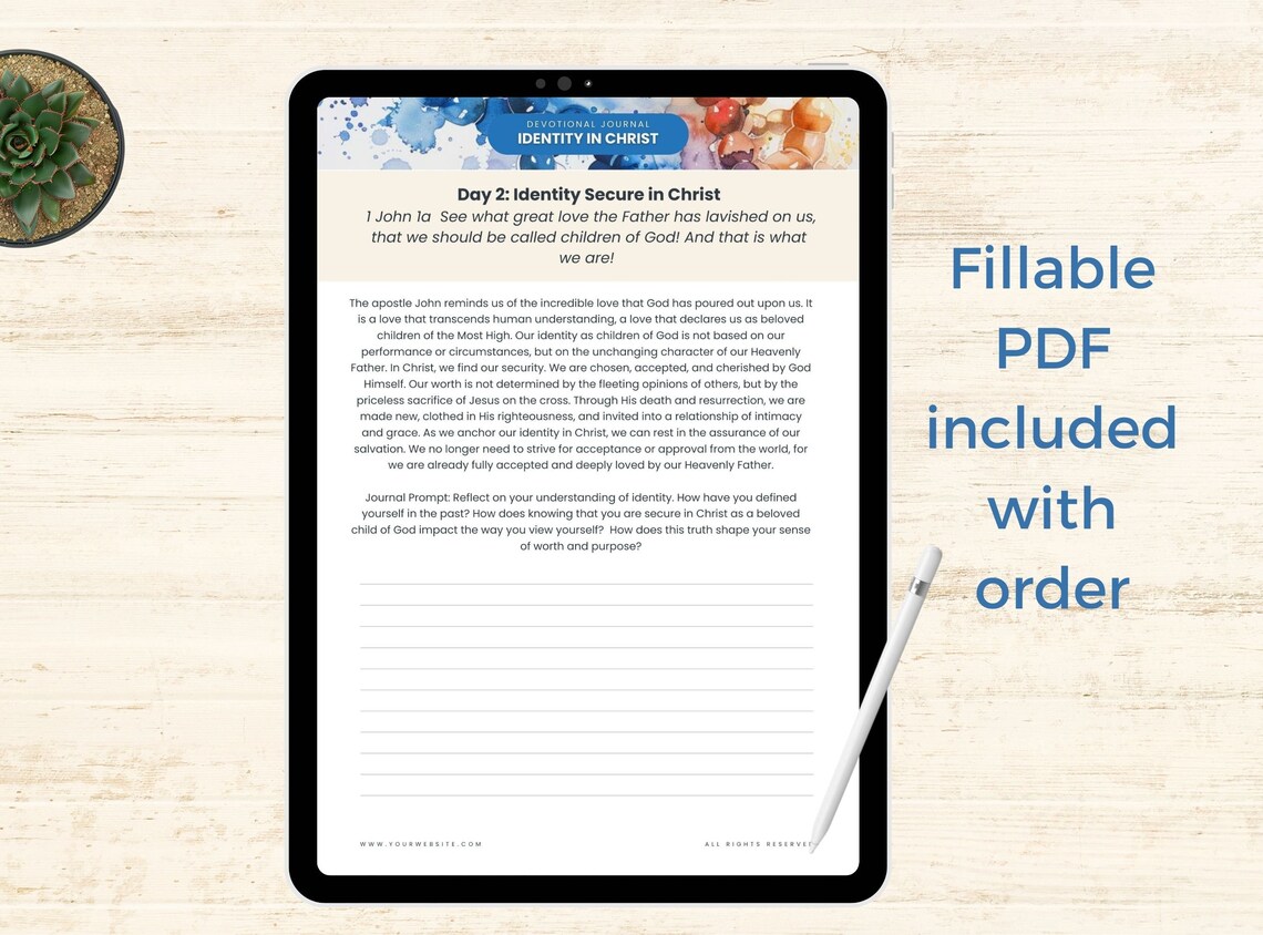 My Identity in Christ Printable and Fillable PDF 7 Day Mini-devotional ...