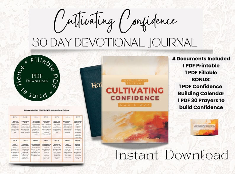 Developing Confidence Printable and Fillable PDF Devotional Journal 30 ...