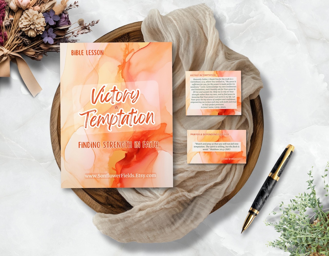 BUNDLE: Victory Over Temptation Finding Strength in Faith Scripture Cards Prayers, Bible Lesson ...