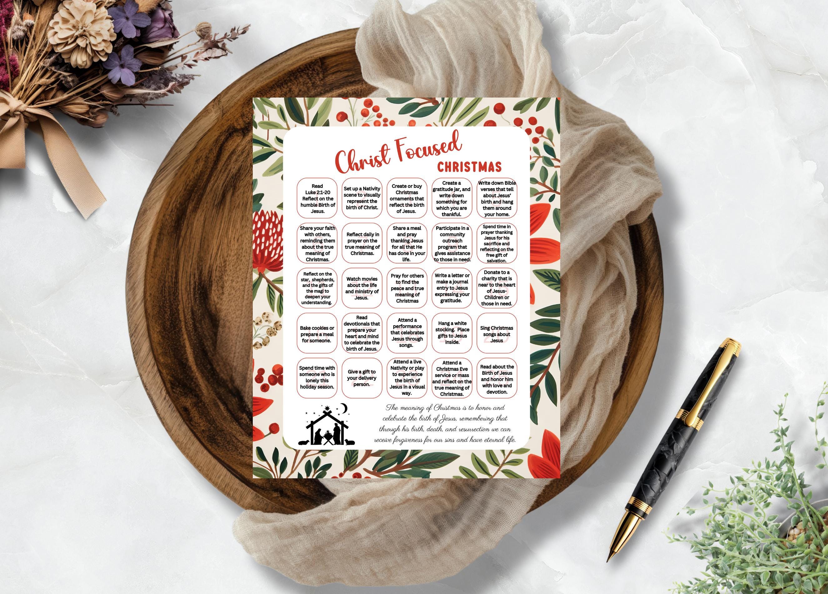 Printable Christ Centered Advent Calendar Printable in 5 Sizes ...