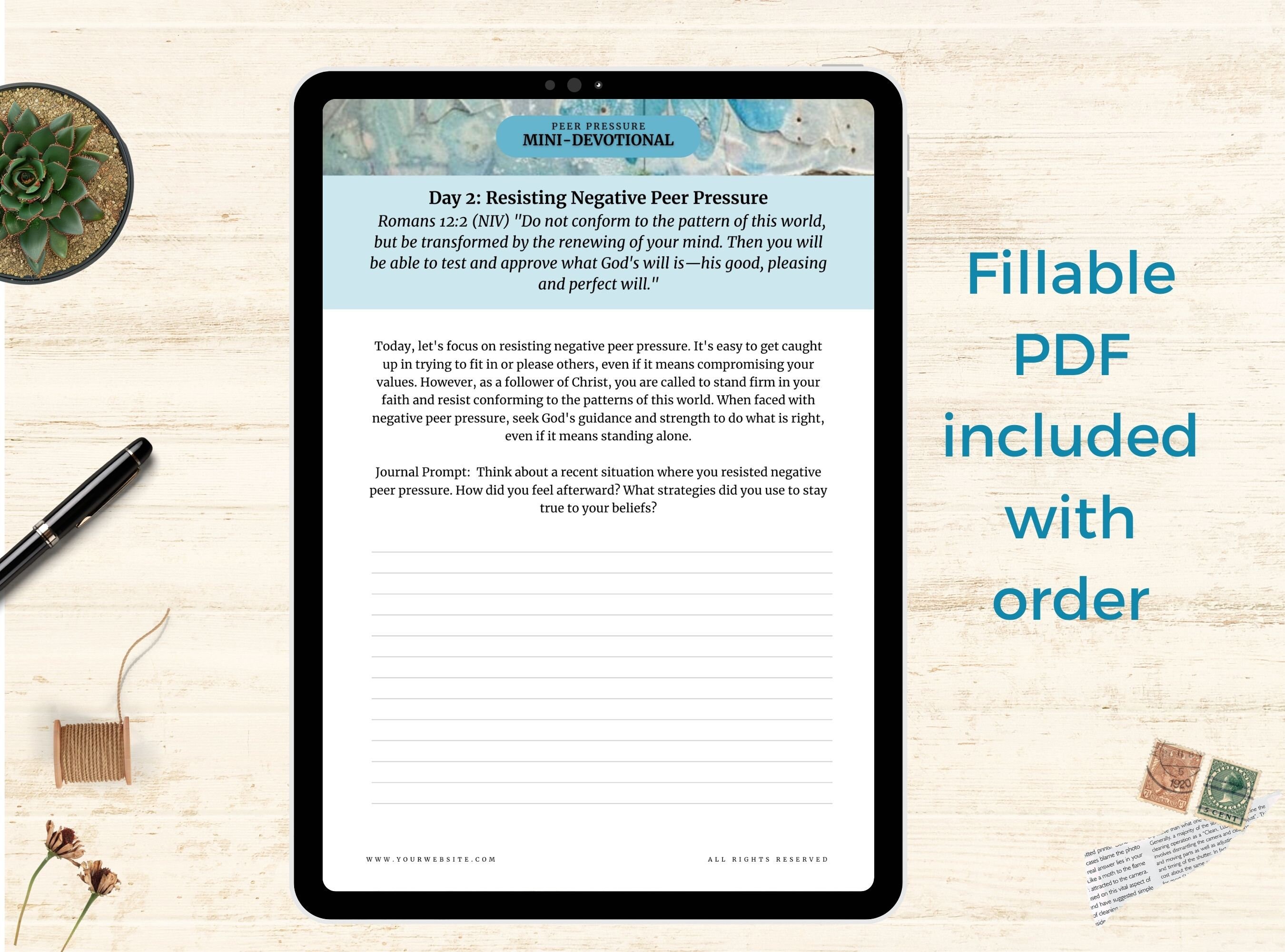 Overcoming Peer Pressure Printable and Fillable PDF 5 Day Mini ...