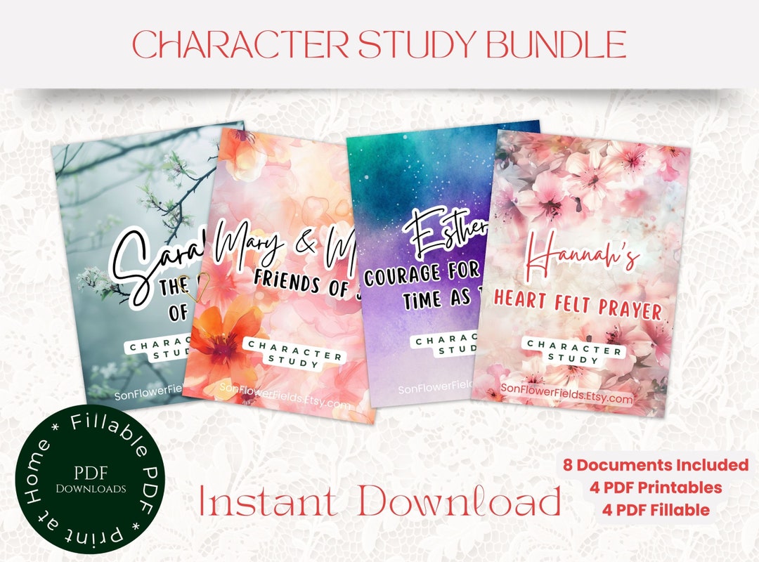Character Study BUNDLE: 4 Bible Studies of Esther, Sarah, Hannah, and ...