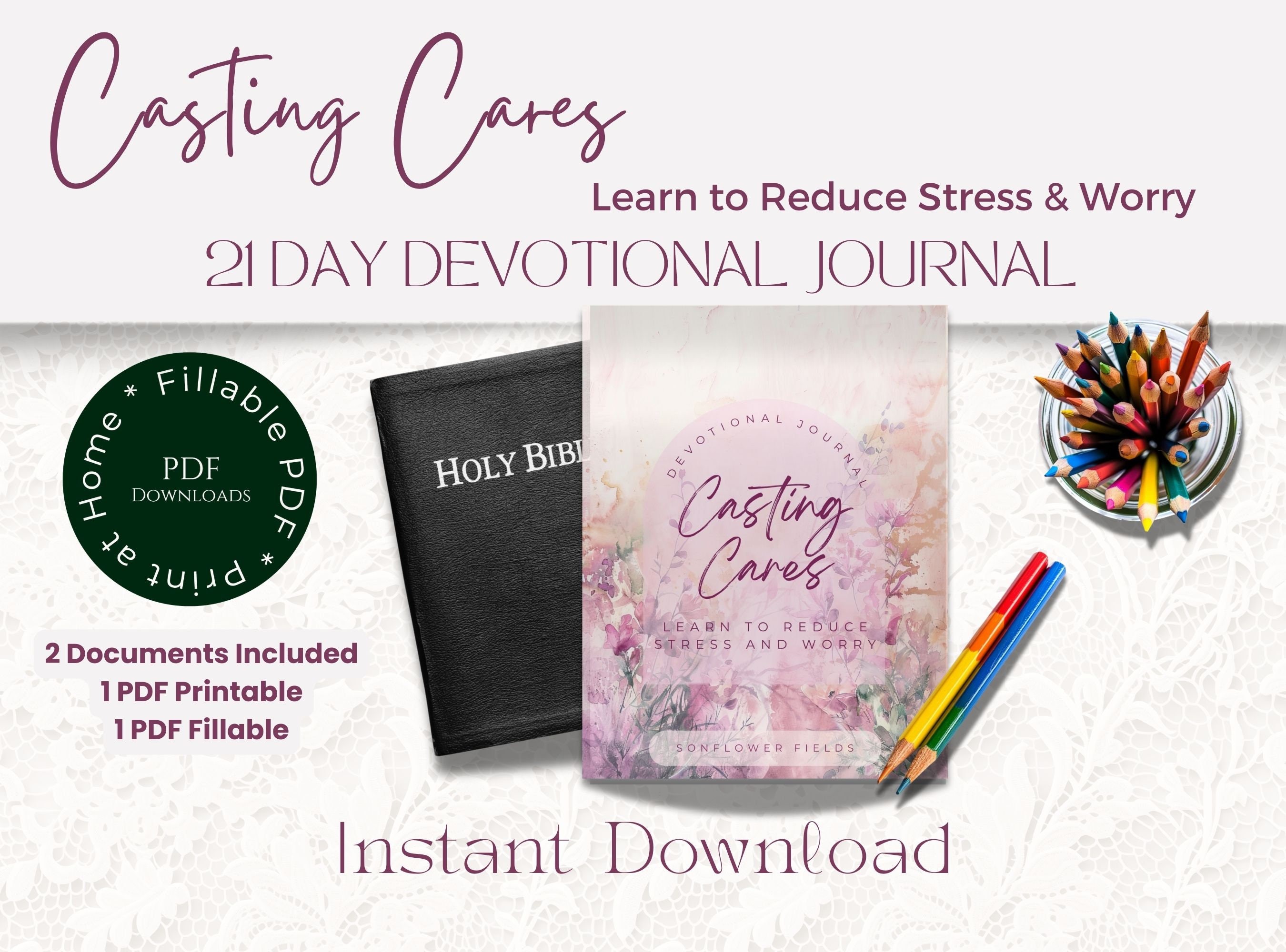 Reducing Stress and Worry 21-day Devotional Journal Daily With Daily ...