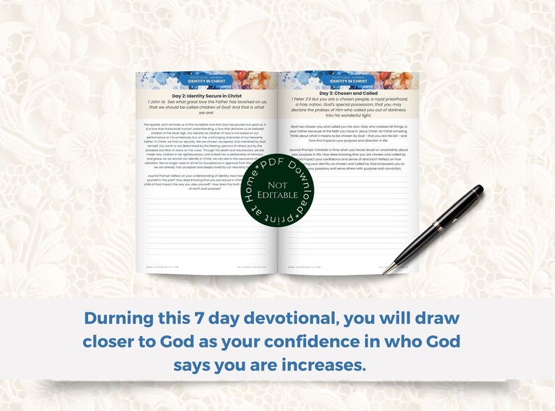 My Identity in Christ Printable and Fillable PDF 7 Day Mini-devotional ...