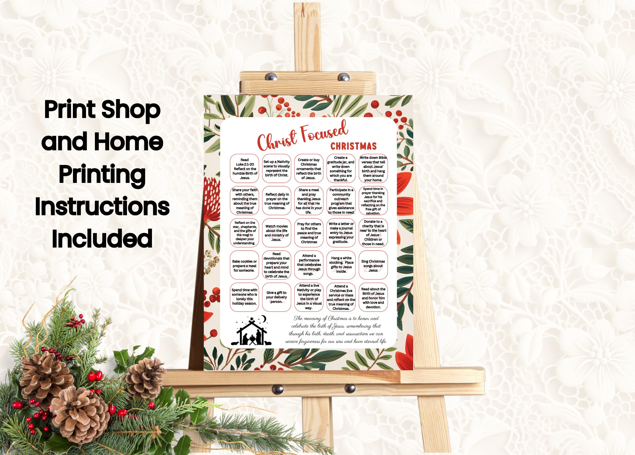 Printable Christ Centered Advent Calendar Printable in 5 Sizes ...