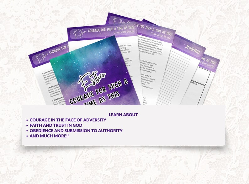 Character Study of Esther: Courage for Such a Time as This | Printable ...