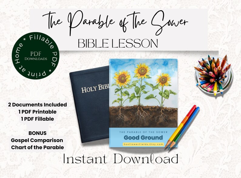 Parable of the Sower Printable and Fillable PDF Bible Lesson ...