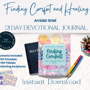 Grief and Loss Printable and Fillable PDF 21 Day Devotional Journal ...