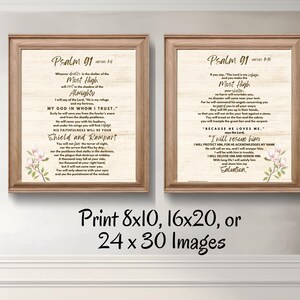 Psalm 91 Wall Art, Bible Verse Print, Scripture Wall Art, Printable ...