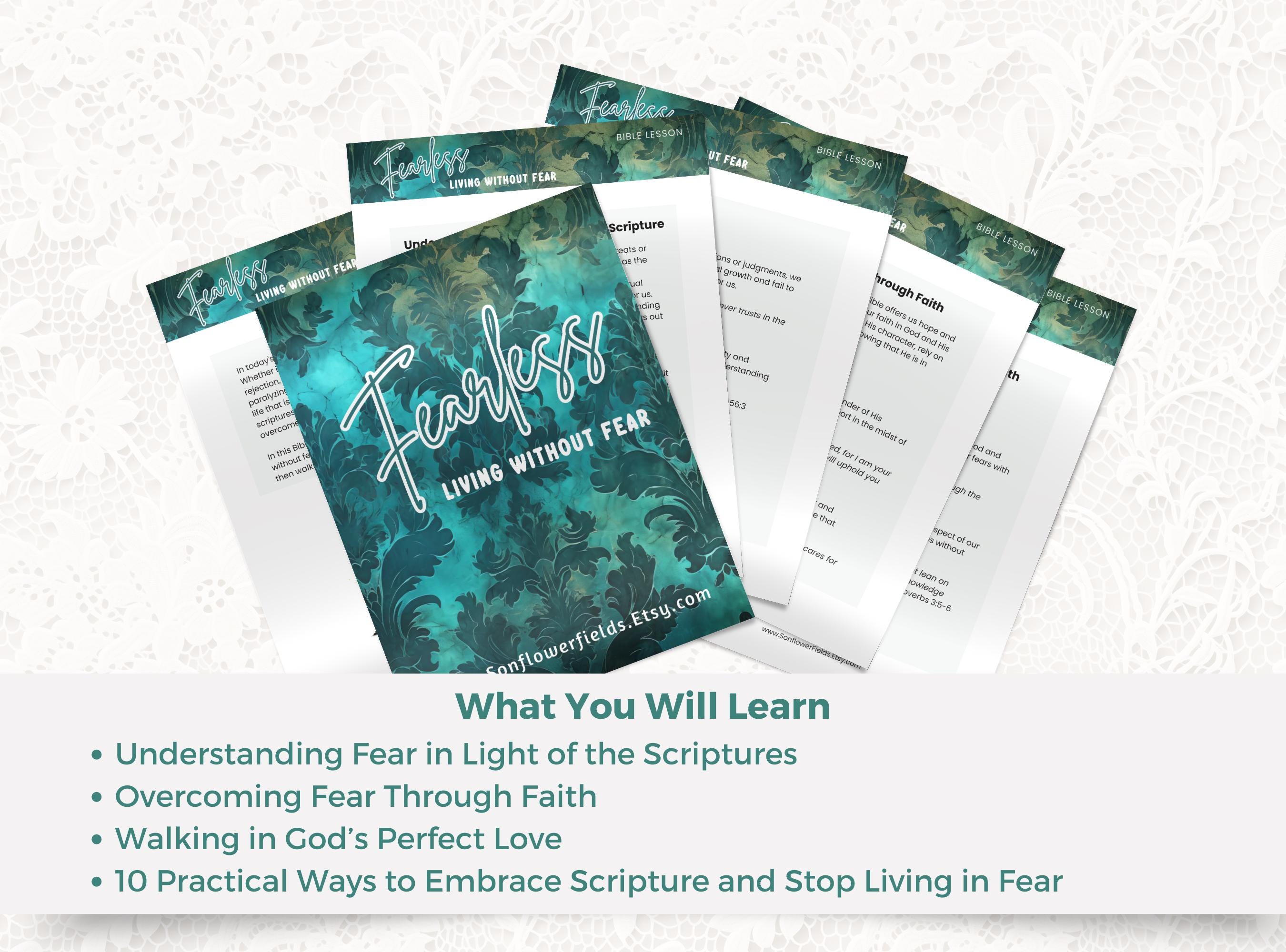 Fearless Living Without Fear Printable and Fillable PDF Bible Lesson ...
